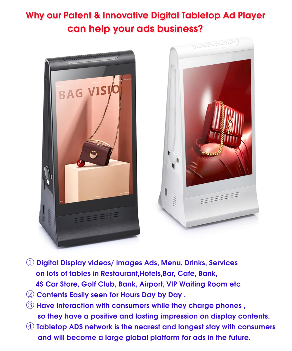 Hot Sell Indoor Restaurant Digital Menu Power Bank Advertising Display ...