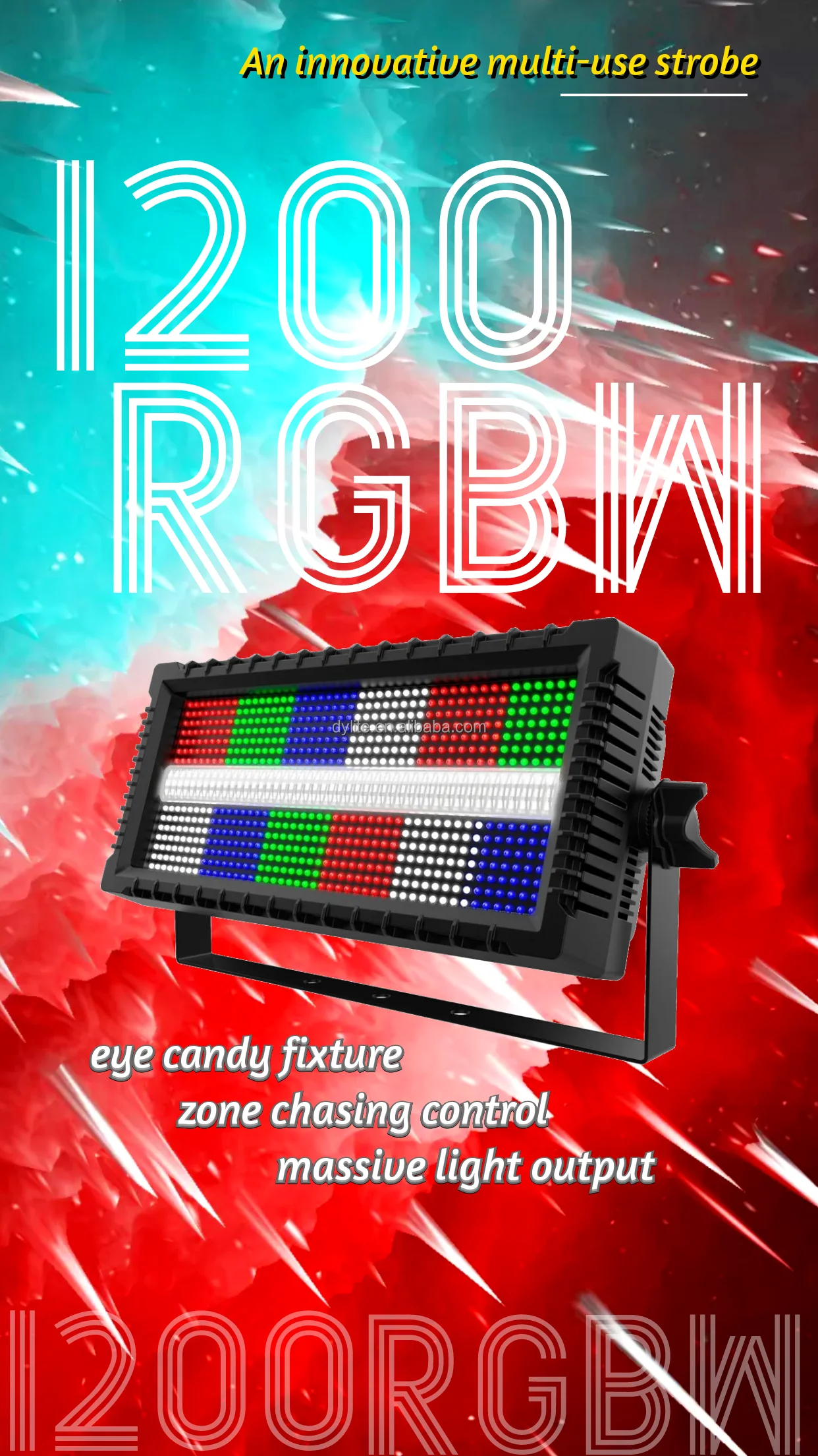 Indoor Lighting DMX Control Stormy 1200 RGBW 4in1 LED Strobe Light for ...