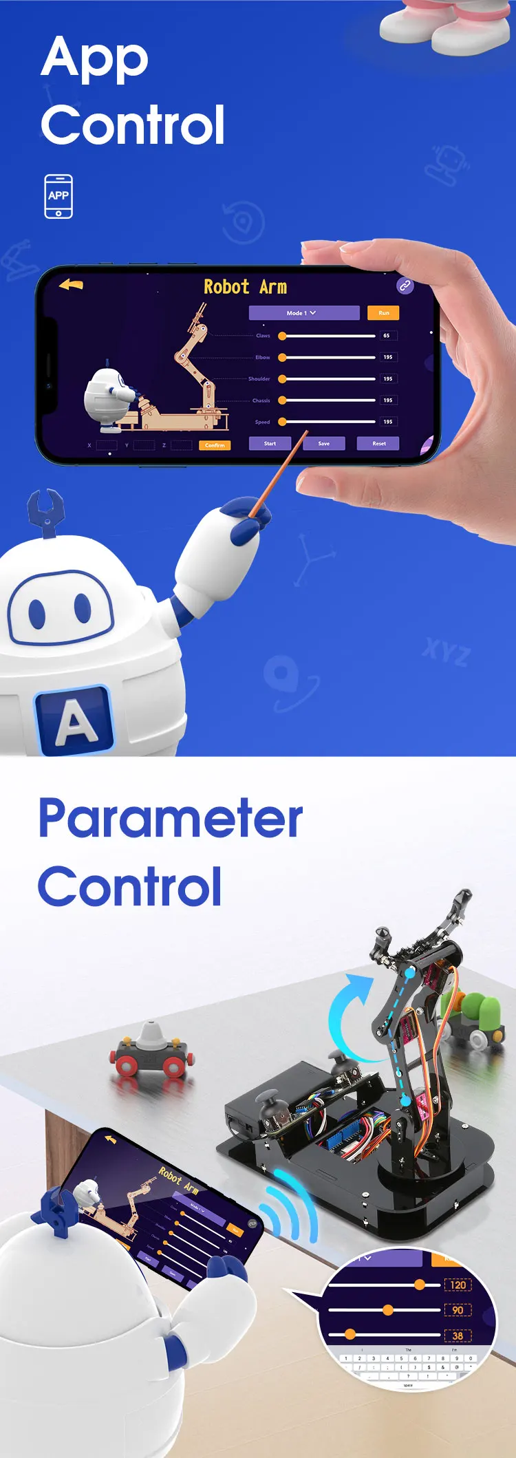 Robotlinking ESP32 Programmable Robot Arm Car Kit for Arduino