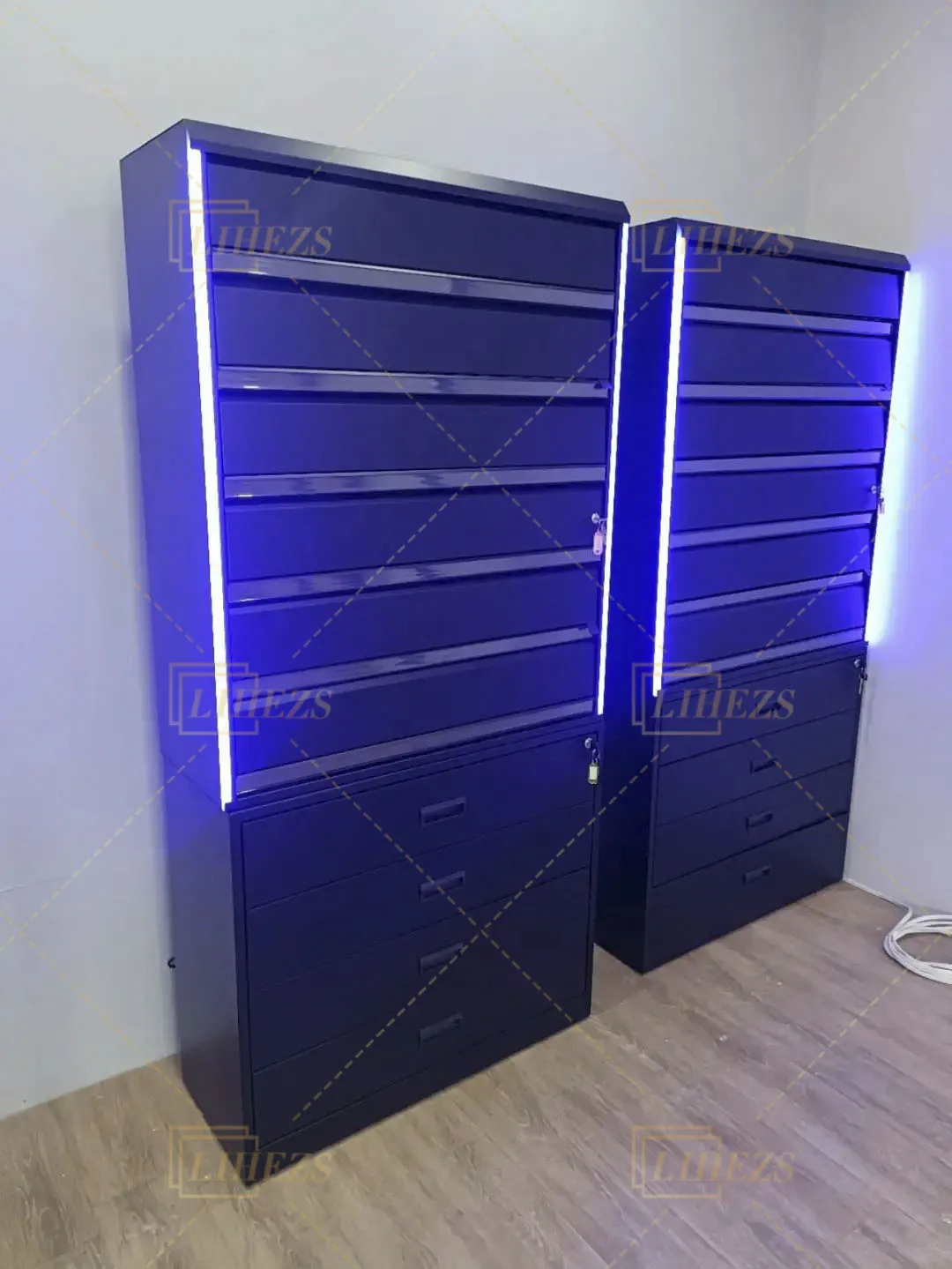 Custom Design Retail Electronic Tobacco Cabinets LED Wooden Glass Smoke ...