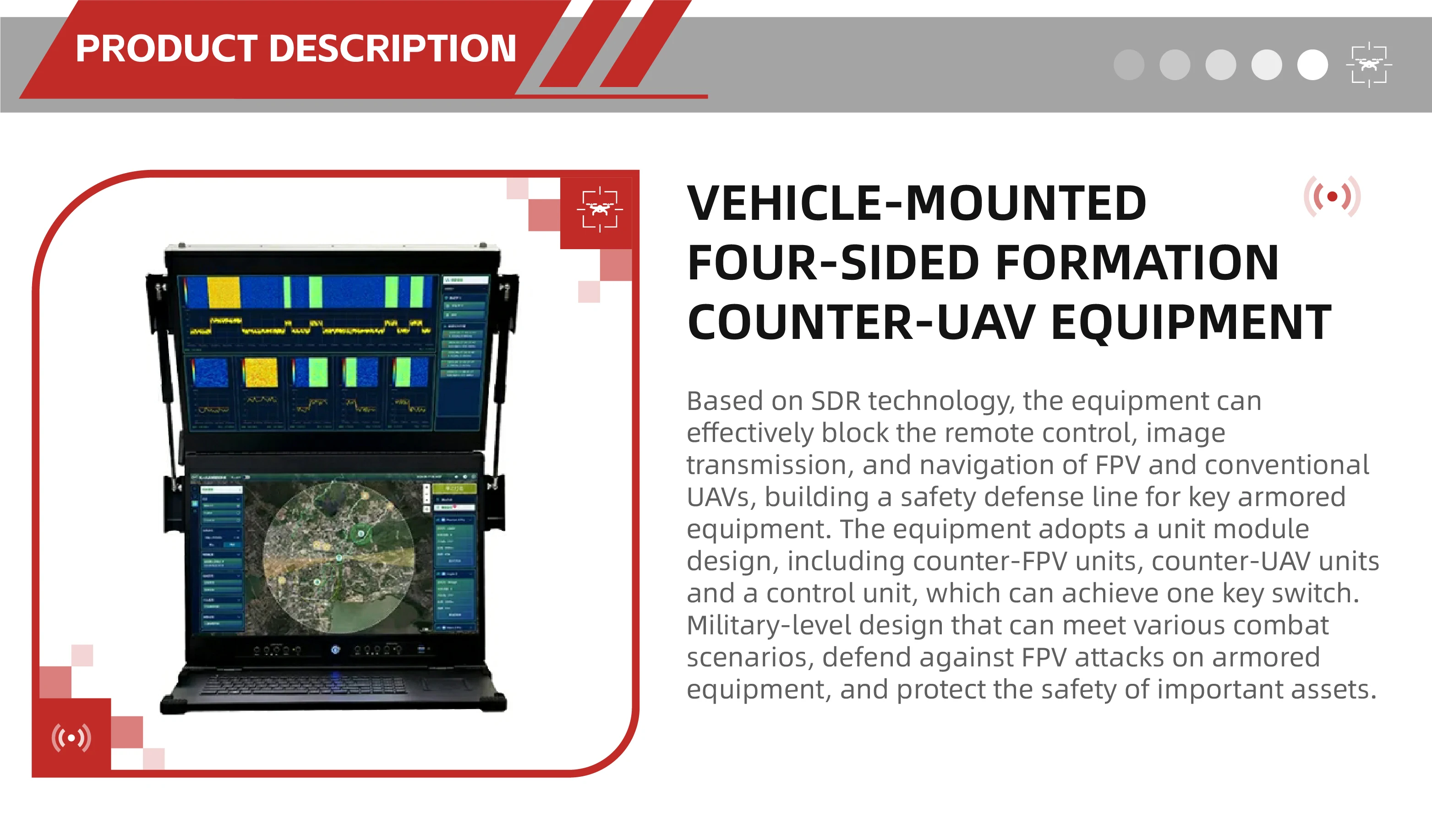 7KM Distance Uav Fpv Defense System Control Platform for Low Altitude ...