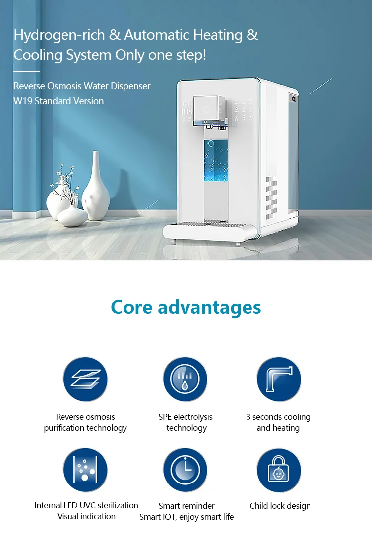 New Design Hydrogen Alkaline RO Water Purifier Hydrogen Water Dispenser ...