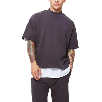 Oversized Crop Boxy Fit Tshirt Men's 100% Cotton Drop Shoulder ...