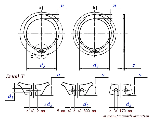 Din 471 Black Stainless Steel Carbon Steel C Circlip Snap Ring External ...