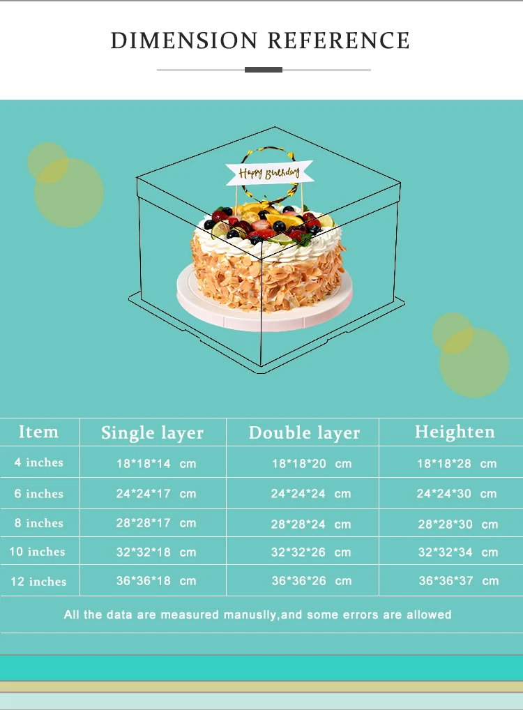 4-12inch Disposable Transparent Birthday Wedding Party Tall Square Cake ...