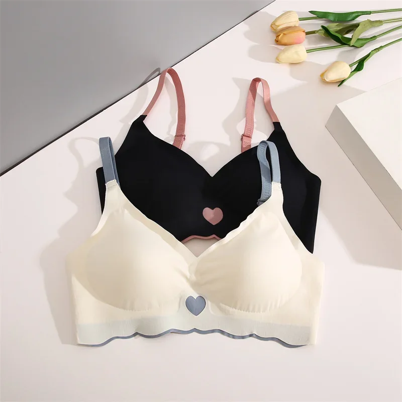 Women Sexy Bras Cute 3/4 Cup Seamless Bralette Women's Solid Color ...