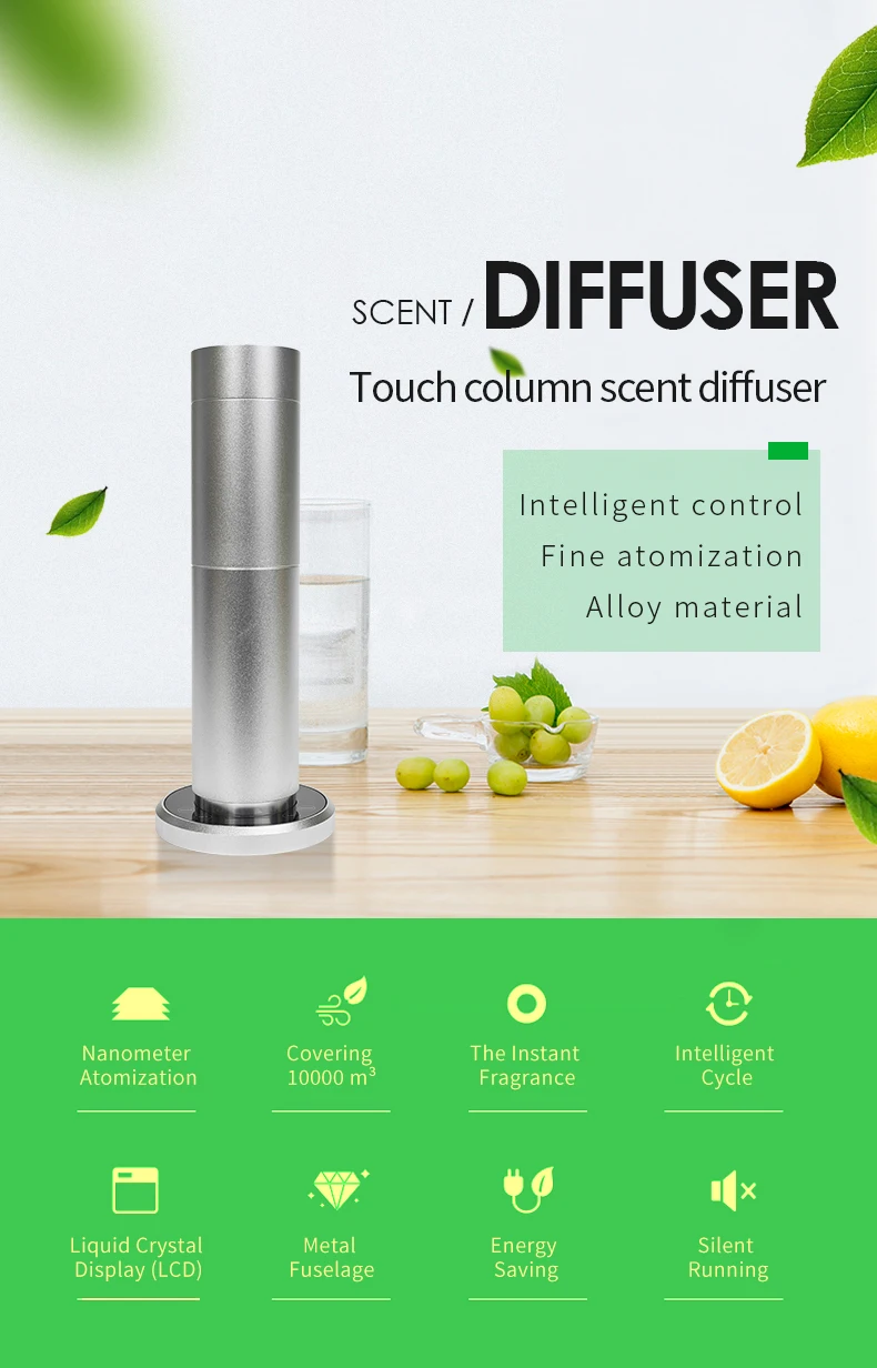 Mini Portable Scent Diffuser Tower With Remote Control Silver Small ...