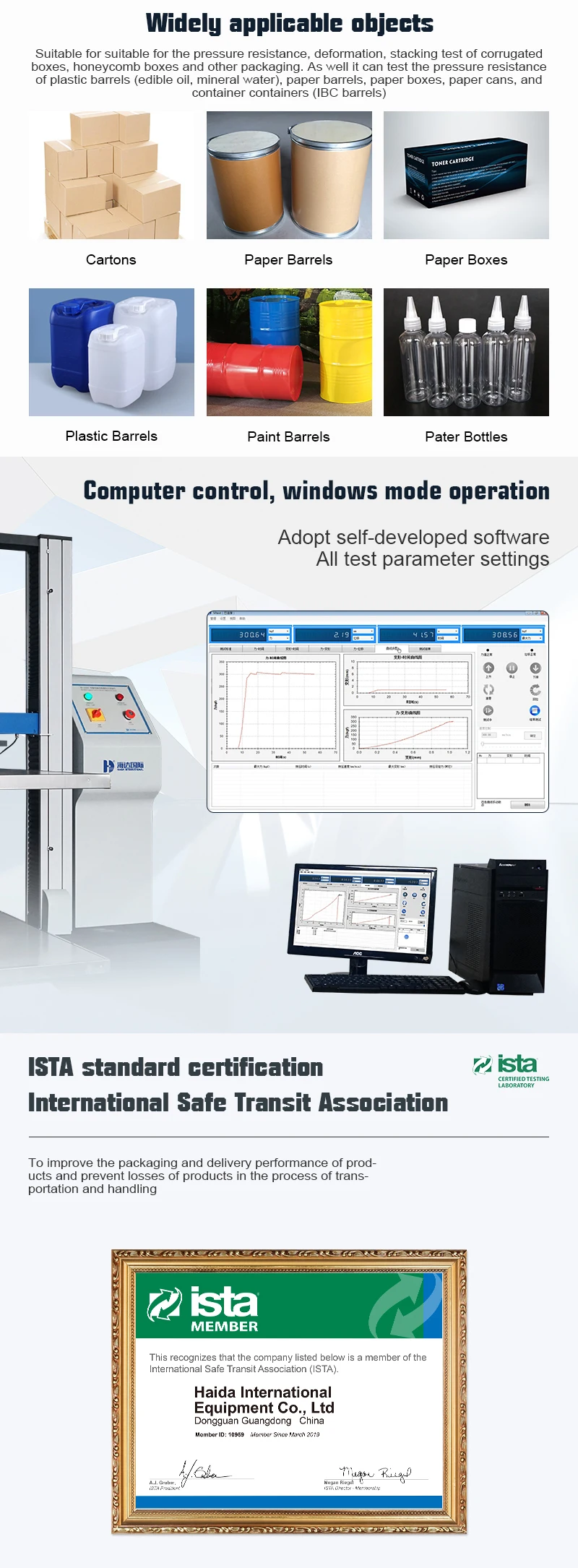 Computer Control Box Compression Testing Machine/Digital Compressive ...