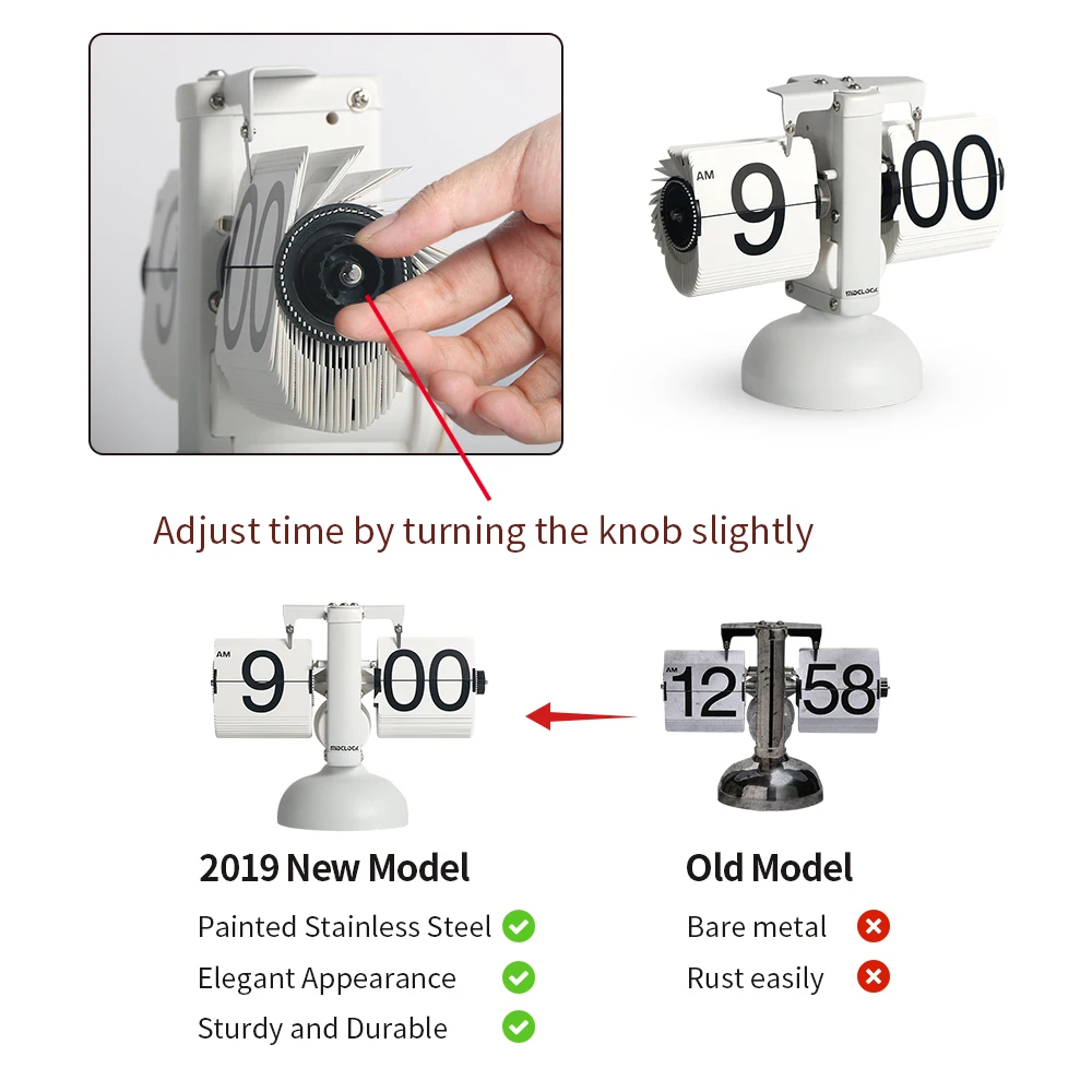 Hot Sale Table Living Room Modern Art Metal Clock Flip Flap Clock ...