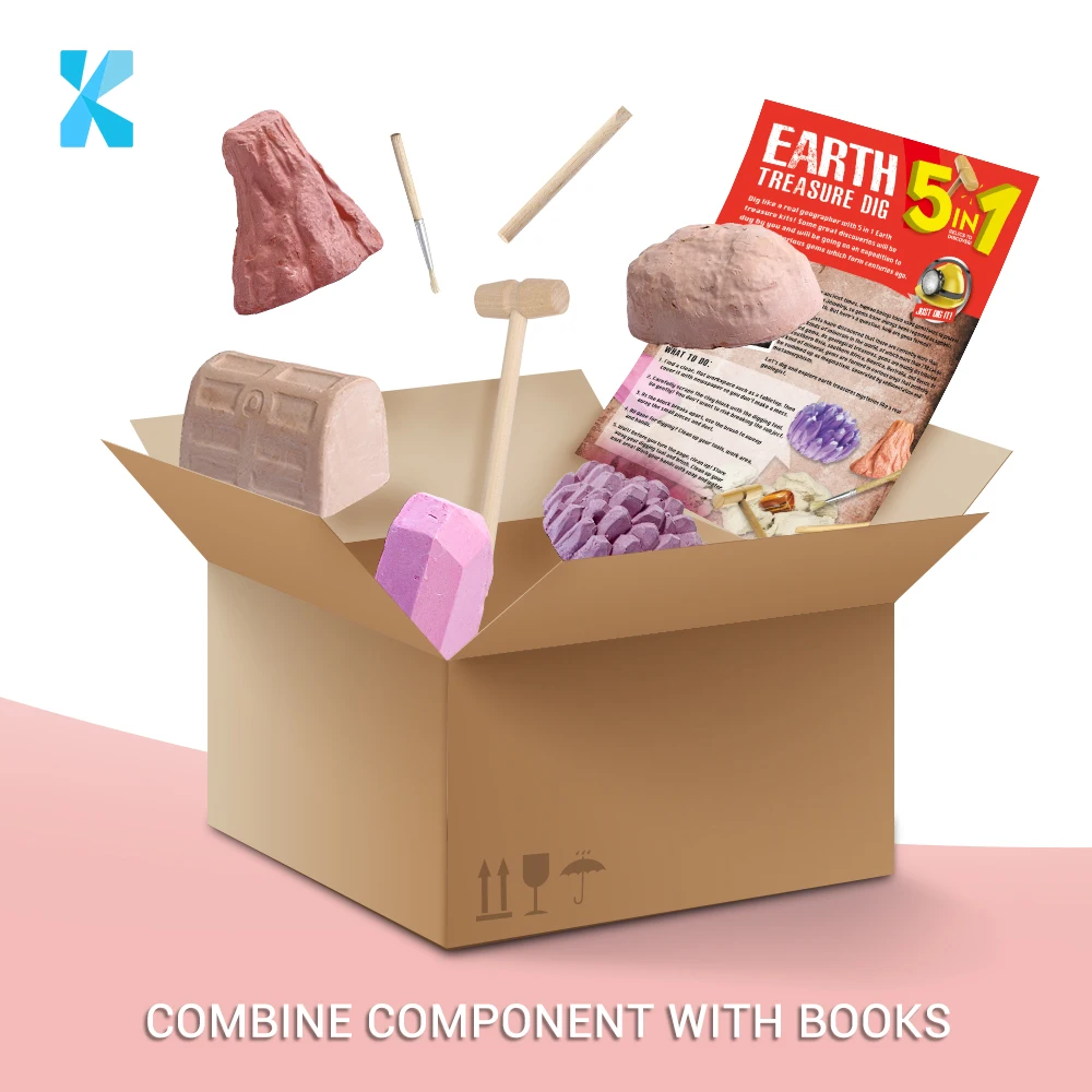 5 In 1 Earth Treasure Volcano Dig Kit Like A Real Geologist Educational ...