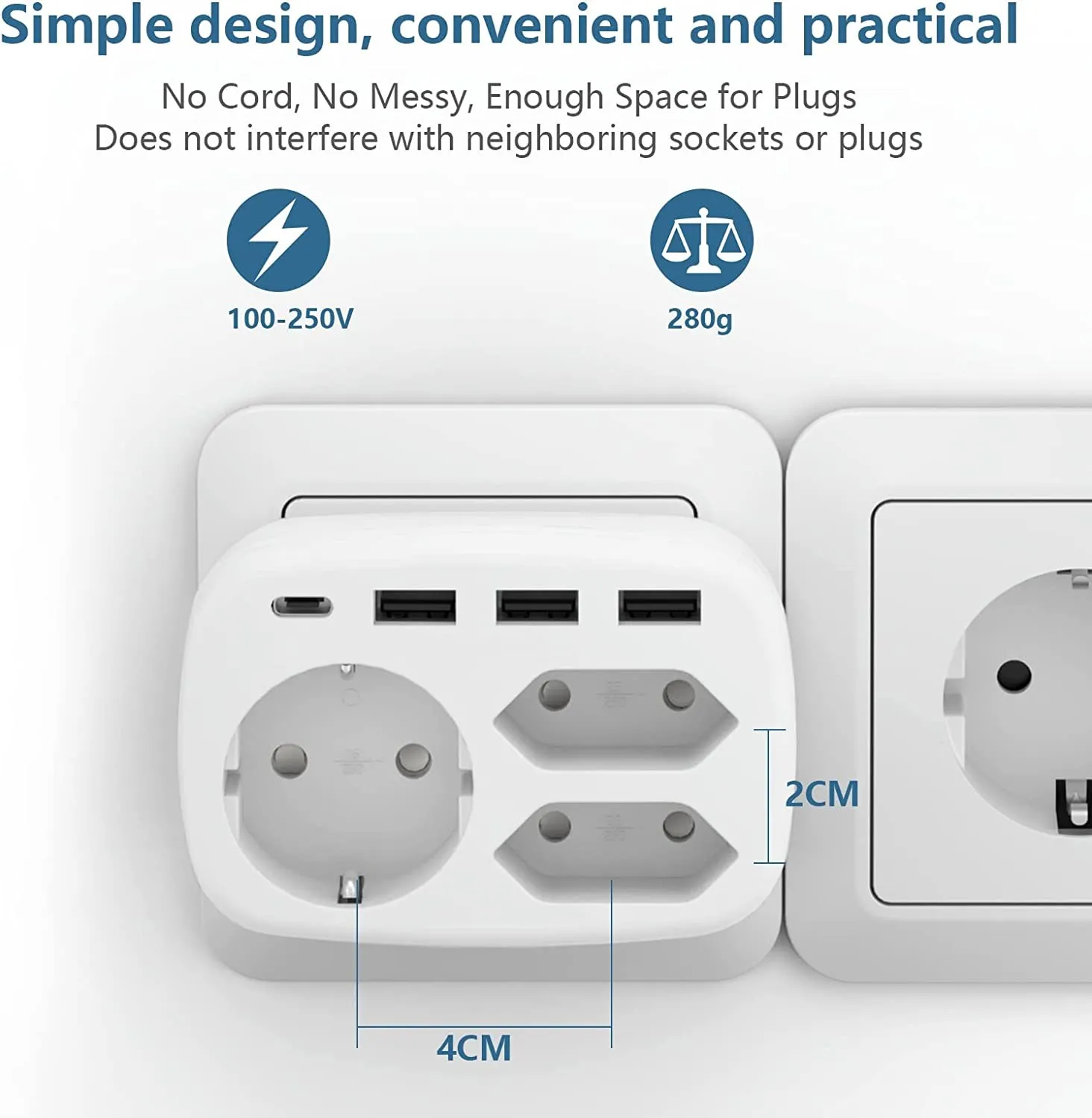 Eu Standard Wall Power Socket Arrival 3 Usb Outlet Extender Power Strip ...