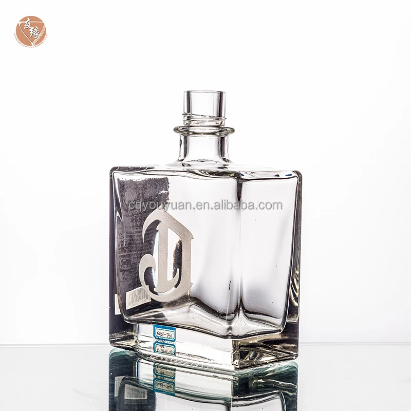 Botella de Tequila Cuadrada de Vidrio de 750 ml, Base Pesada, con ...