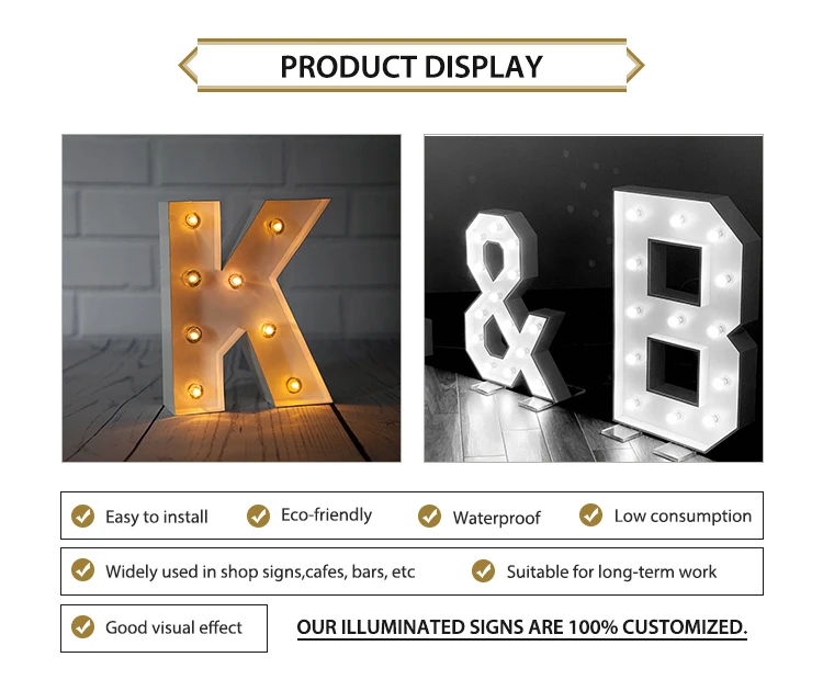 Waterproof Metal LED Light up Letters for Events & Parties