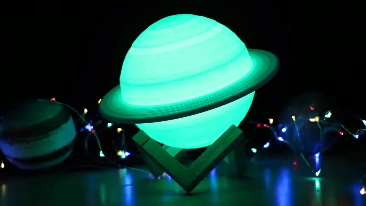 3d Printing Saturn Lamp Moon Lamp 3/16 Colors Change Touch Usb Led ...