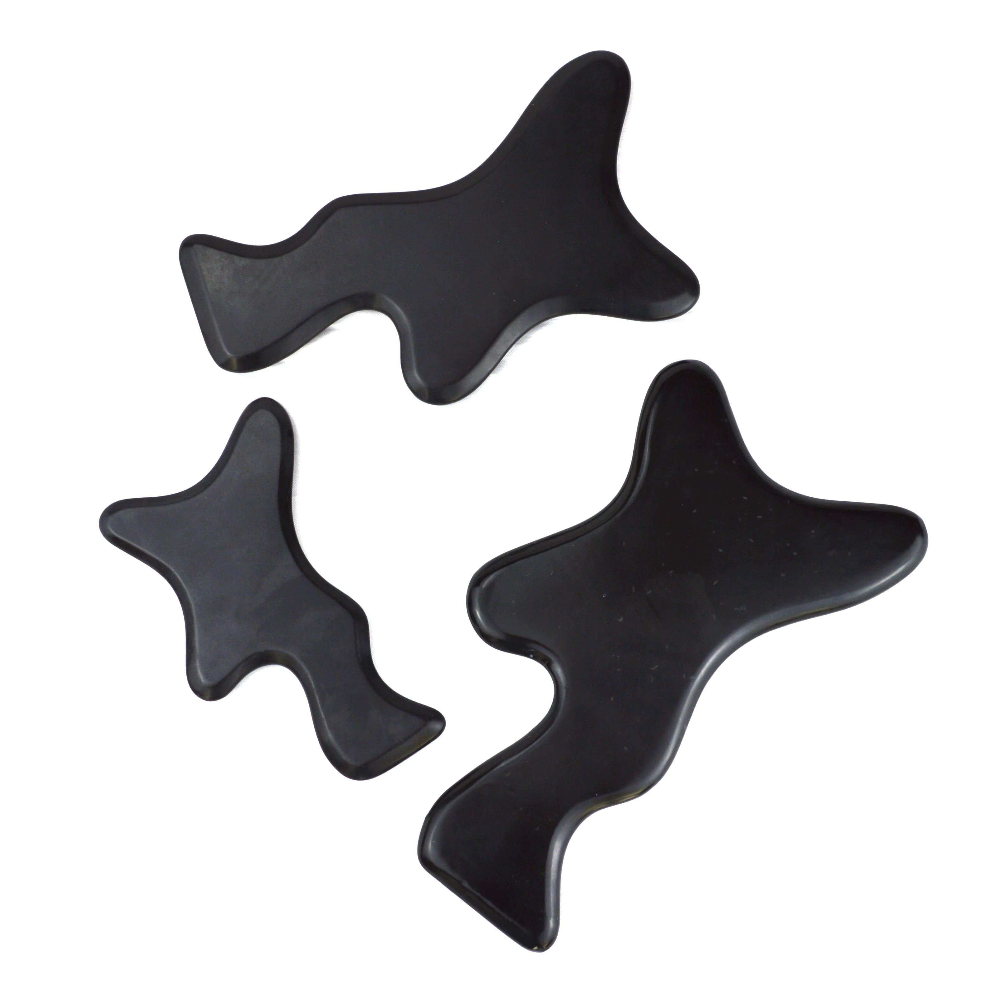 2024 New Multiple Sizes Black Bian Stone Guasha Stones Bian Stone Gua ...