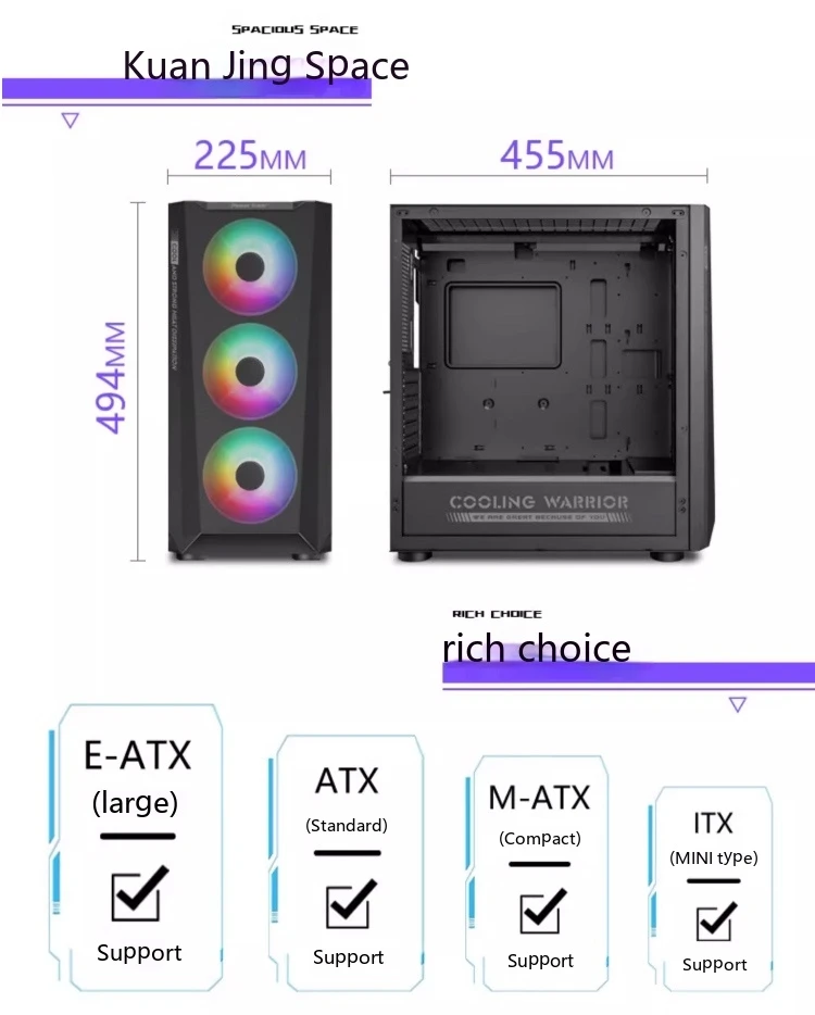 Desktop Vertical Graphics Card Eatx Full Tower 360 Water Cooled Big ...