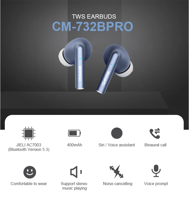 AI TWS In-Ear Gaming True Stereo Noise Cancelling LED Waterproof ...