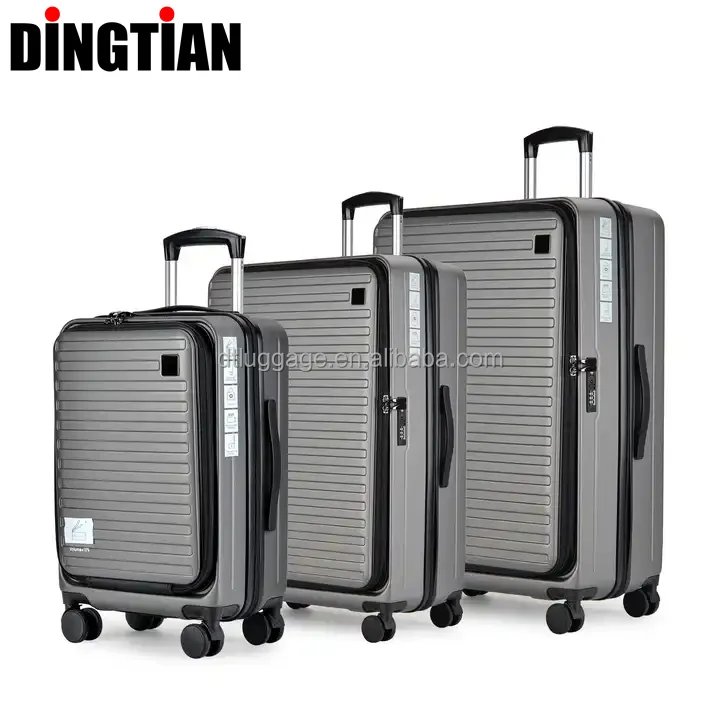 Custom Logo Travel Front Opening Suitcase Bag with Large Capacity Carry ...
