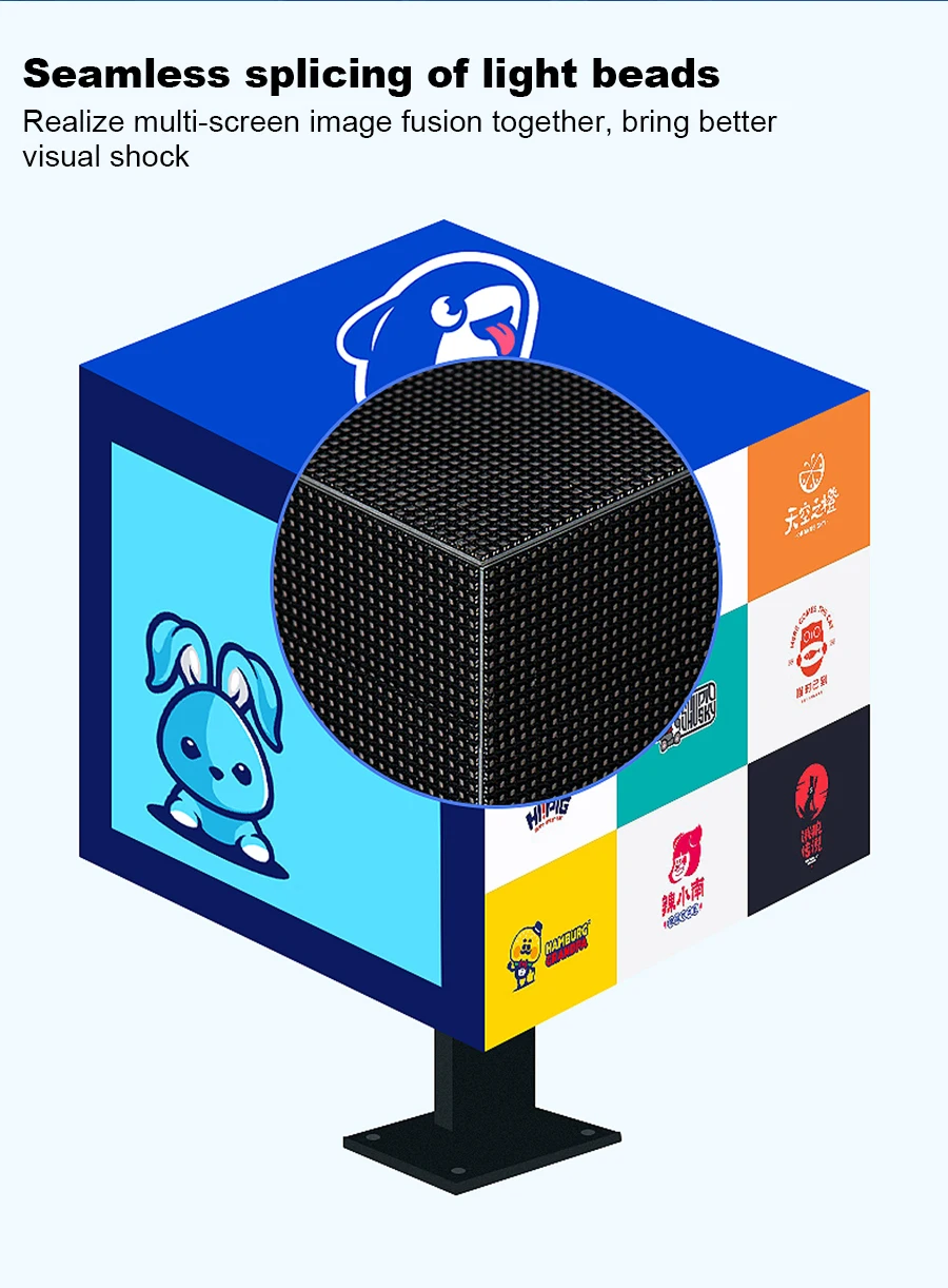 High Resolution Led Screen Cube Side Advertising Small Led Screen ...