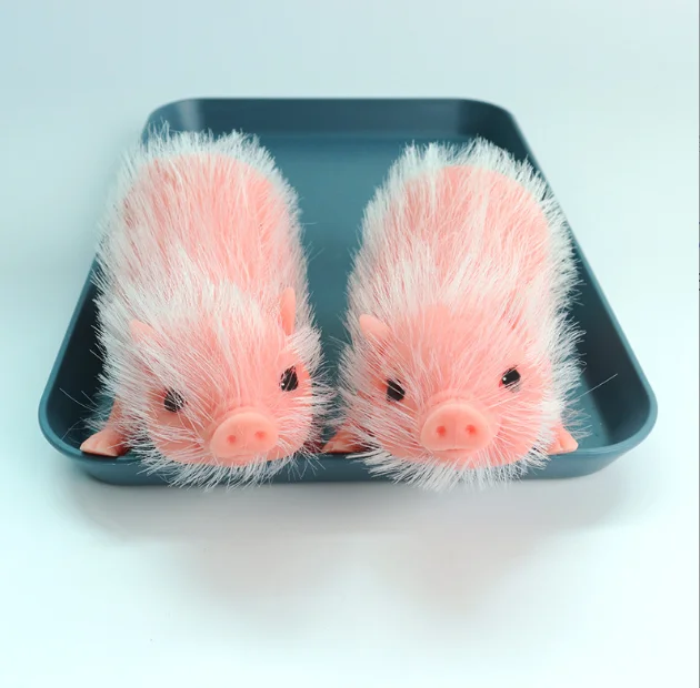 Hot Sale Free Bpa Reborn Pet Mini Silicone Pig Soft Pink Pig With Hair ...