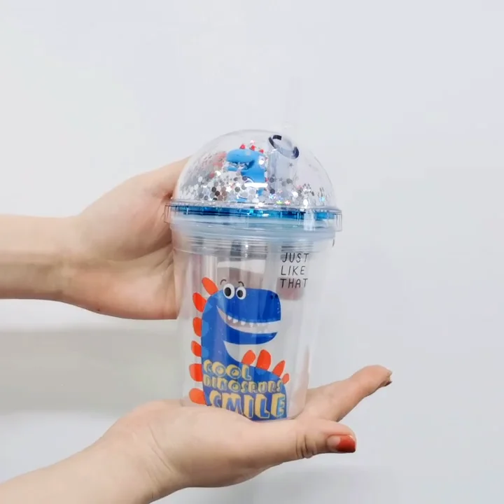 15oz Clear Acrylic Glitter Tumbler Mug Colorful Double Layer Cold Drink ...