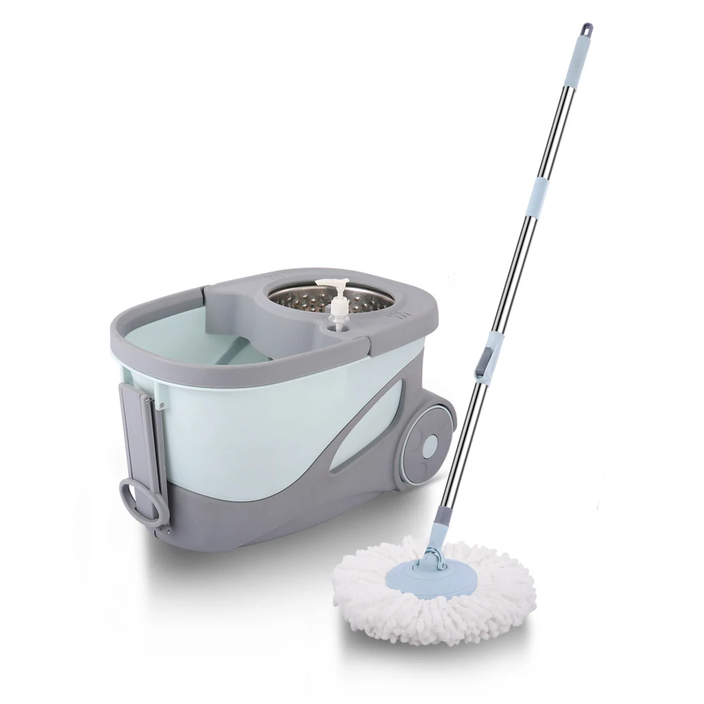 360 Magic Spin Mop Single Bucket With Microfiber Heads Magic Wiper ...