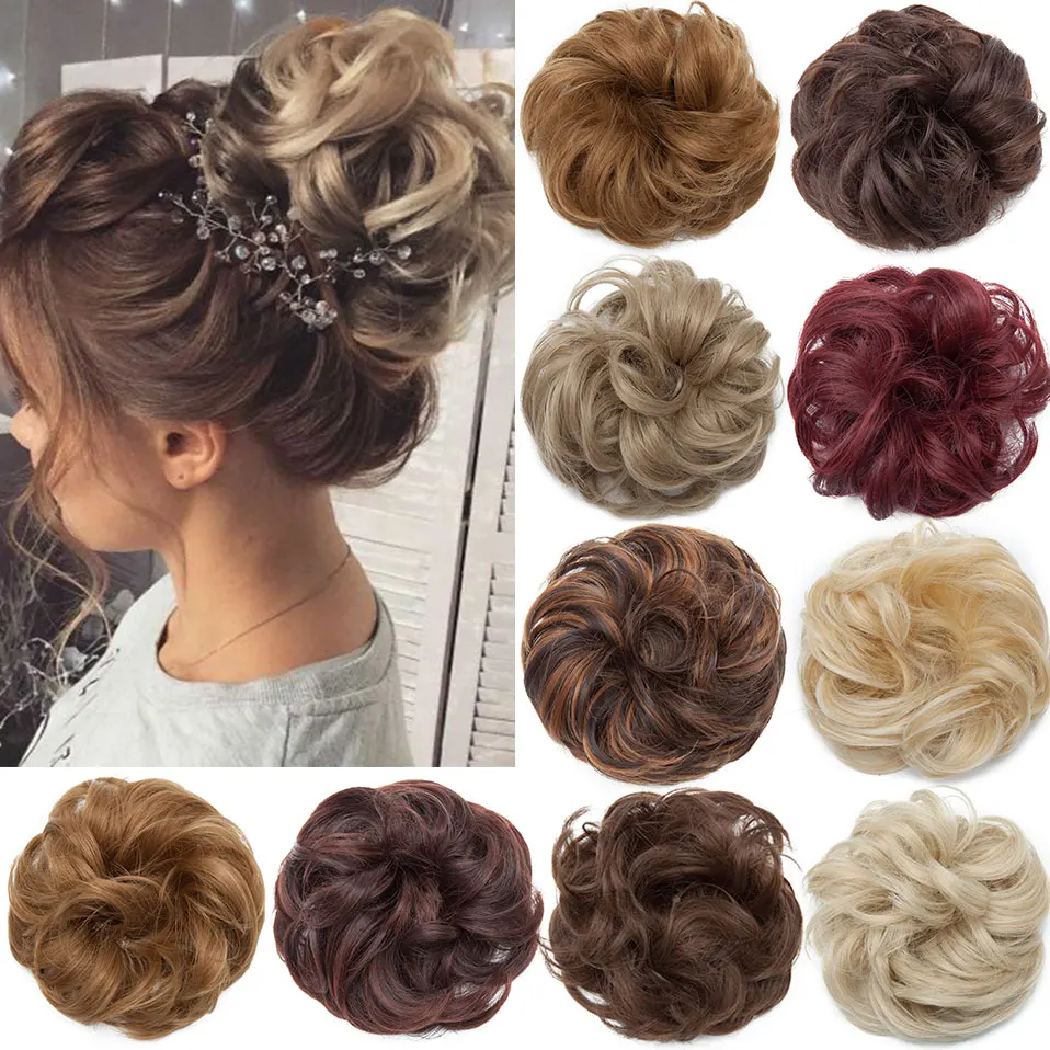 Synthetic Hair Bun Chignon Ladies Ponytail Hair Extension Scrunchie ...