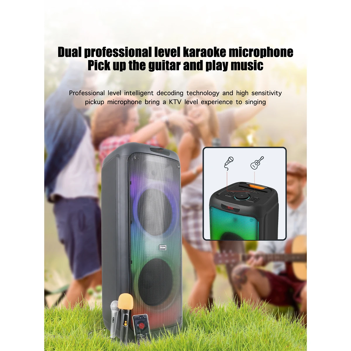 Wireless Microphones & Portable Radio Boombox Speaker