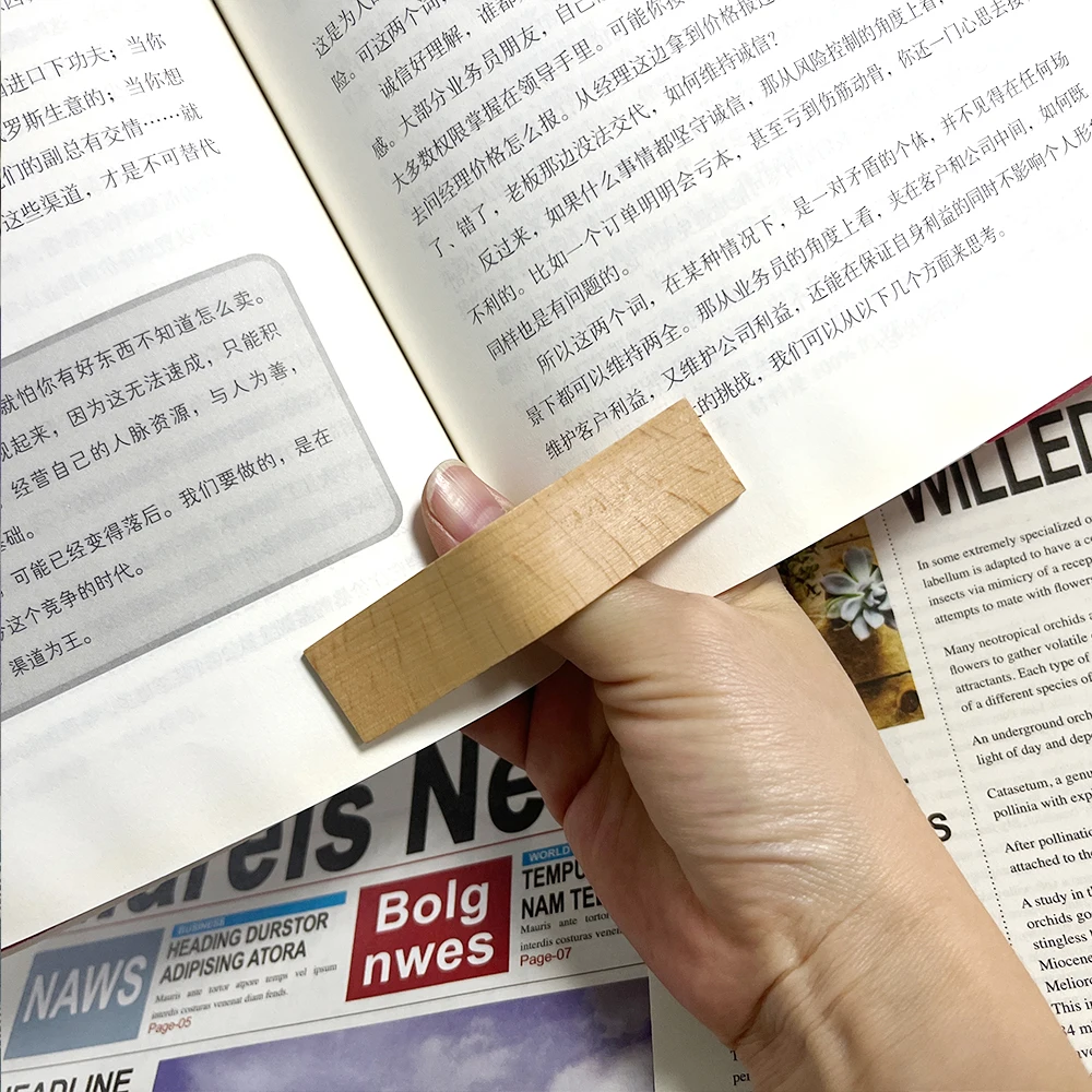 Book Accessories Finger Ring Reader Support Book Finger Holder Wooden ...