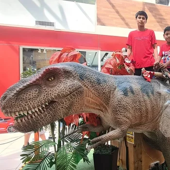 Realistic Simulation Kids Ride Electric Dinosaur Ride Amusement Park ...