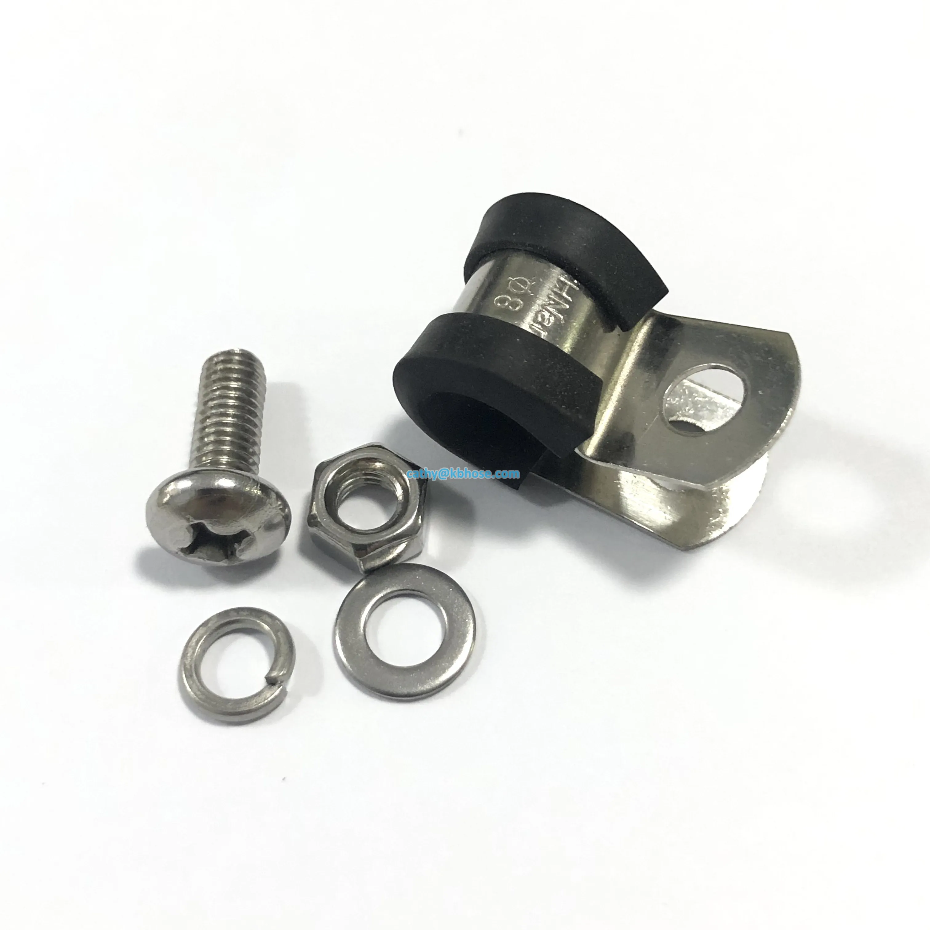 6-50mm Rubber Lined Stainless Steel P Clips Cable Mounting Hose Clamp ...