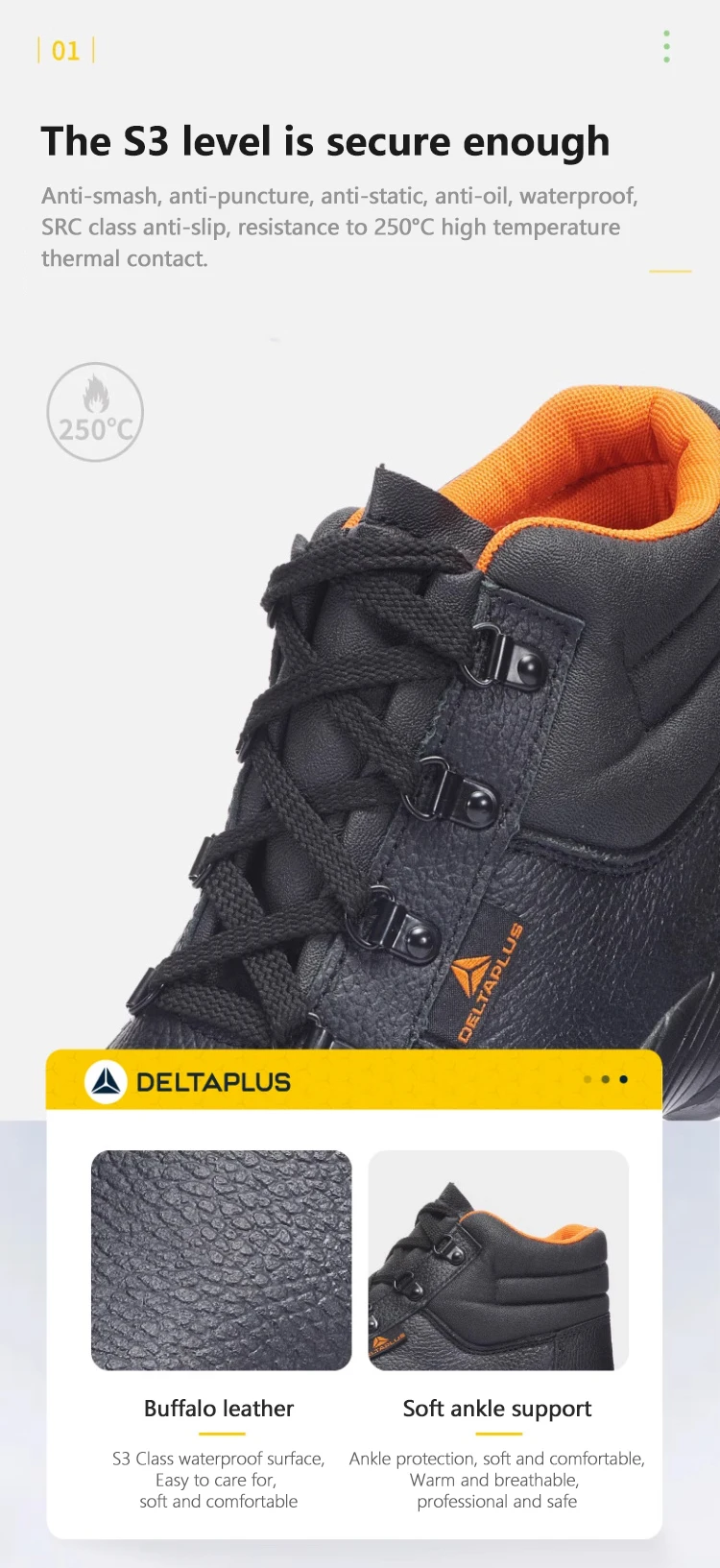 Deltaplus Simba S3 Calzado Botas De Trabajo Seguridad Mining Industrial ...