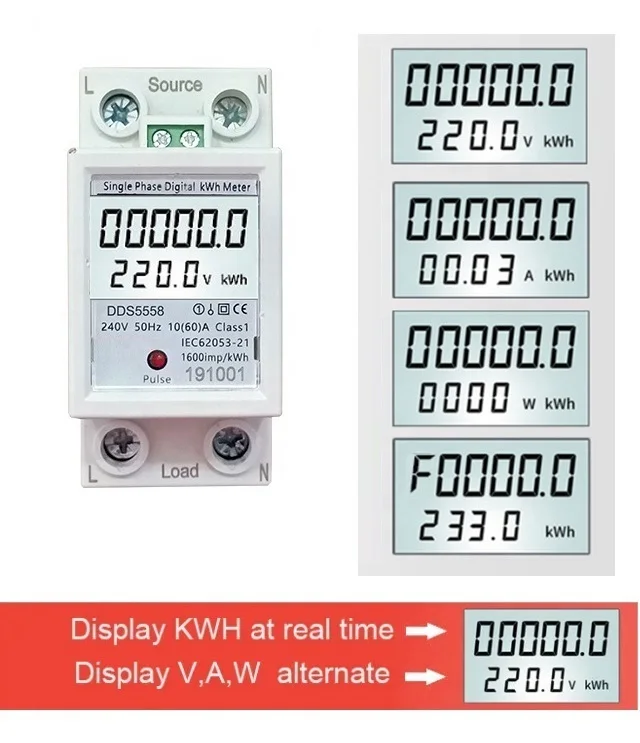 Factory Supply Bluetooth Wifi Smart Single Phase Din Rail Bidirectional ...