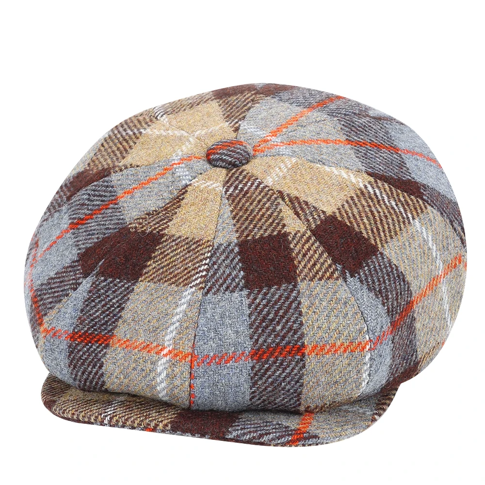 Factory 8 Panels Beret Newsboy Cap Beret Flat Herringbone Hat Men'S ...
