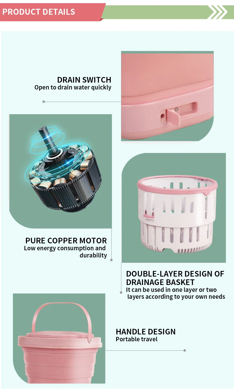 Factory Wholesale New Model Portable Foldable Mini Washing Machines ...