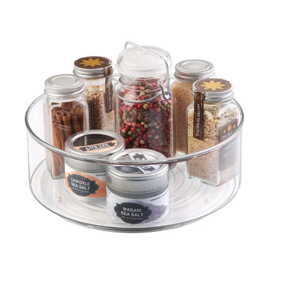 Cabinets Pantry Countertops Spinning Organizer Clear Plastic Round Lazy ...