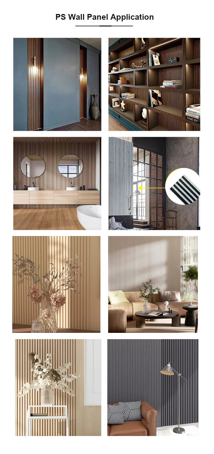 Interior Decorative 3D Fluted Polystyrene PS Grille Wall Panel