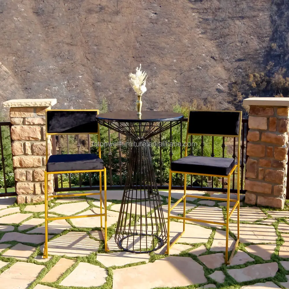 High Top Bar Tables Cocktail Table Steel Wire Tall Restaurant Cafe High ...