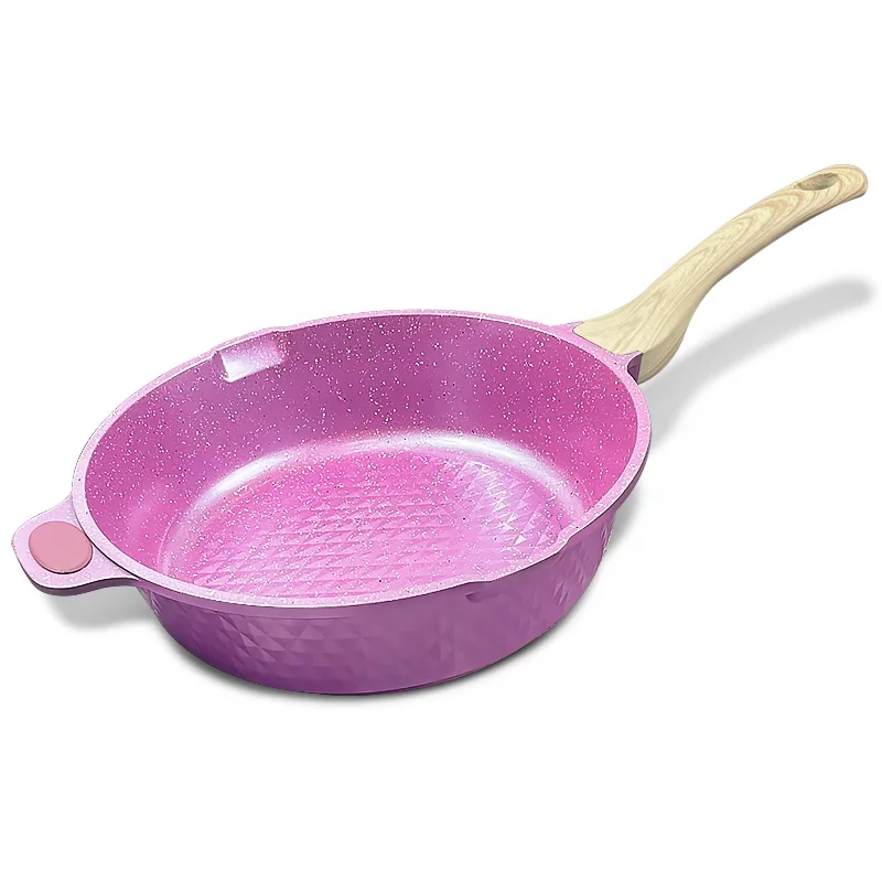 Die Cast Aluminum Cookware Granit Coating Panela Nonstick Pink Diamond ...