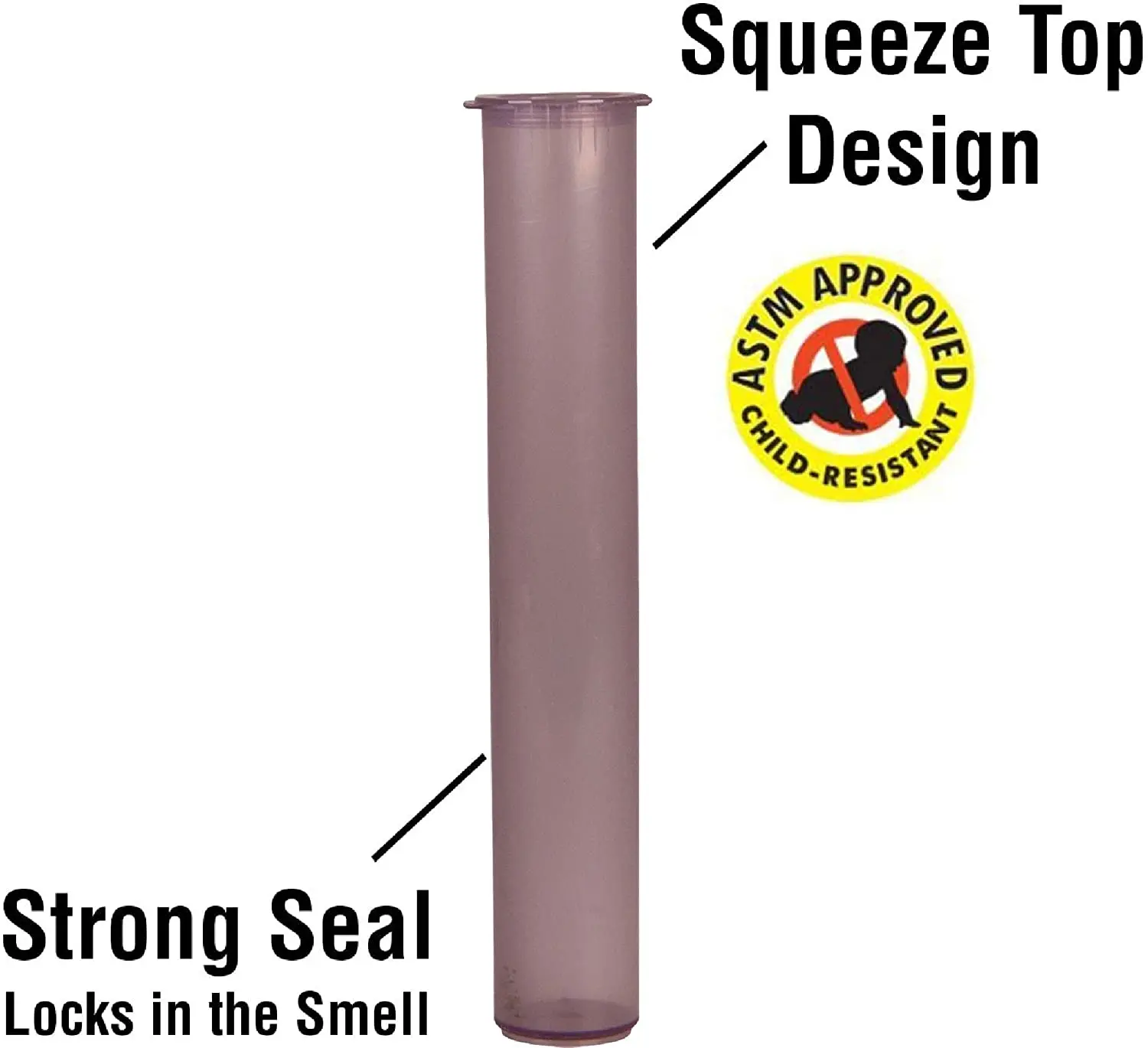 Custom Pre Pop Top Tube Container Child Resistant 116mm 120mm Clear ...