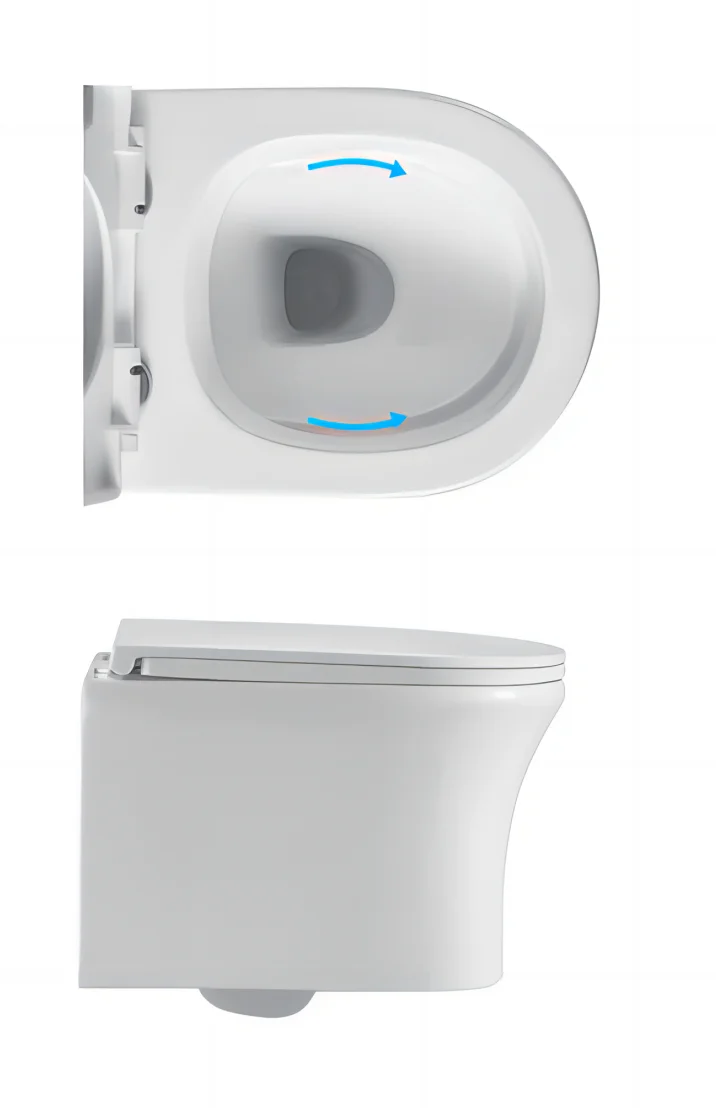 Standard Ceramic Wall Mounted Open-rimless Washdown Toilet Elongated ...