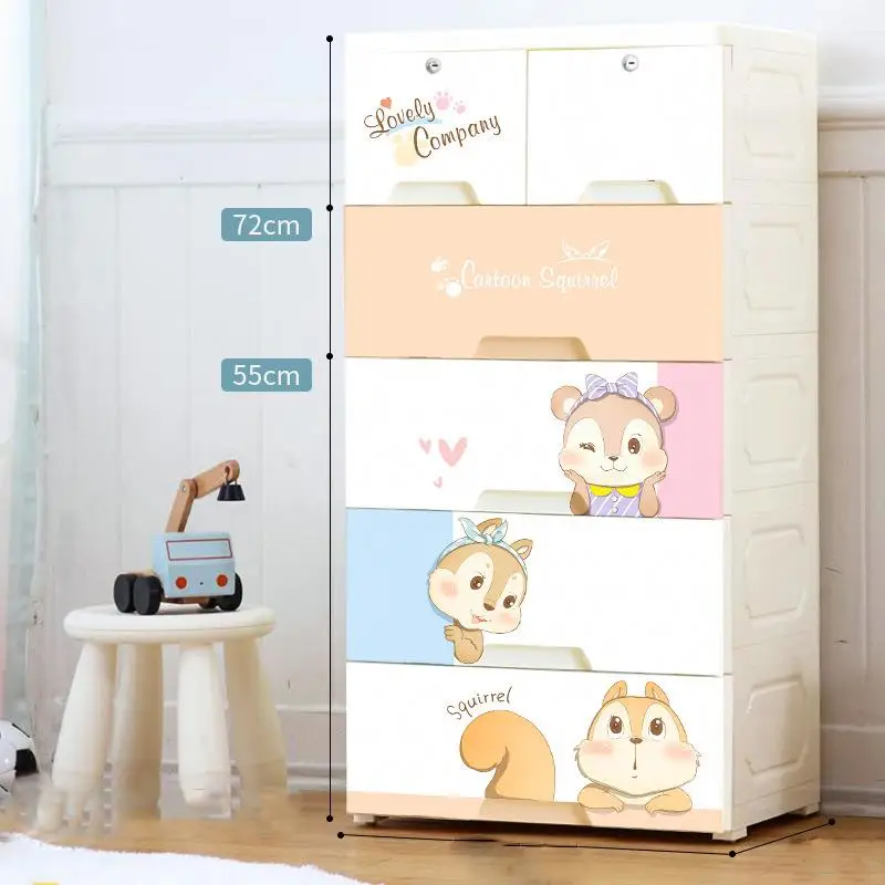 5 Layer Baby Cartoon Storage Drawers Wardrobe Cabinet Organizer For ...