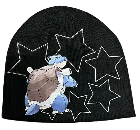 Oem Custom Digital Printing Acrylic Knitted Beanies Skull Cap Cuffless ...