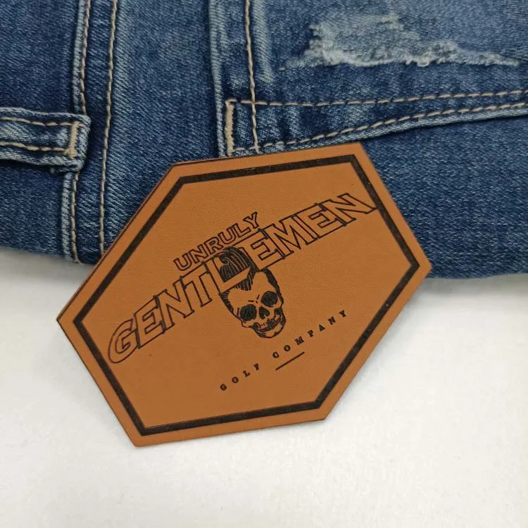 Custom Leather Patch with Embossed Logo - Perfect for Clothing