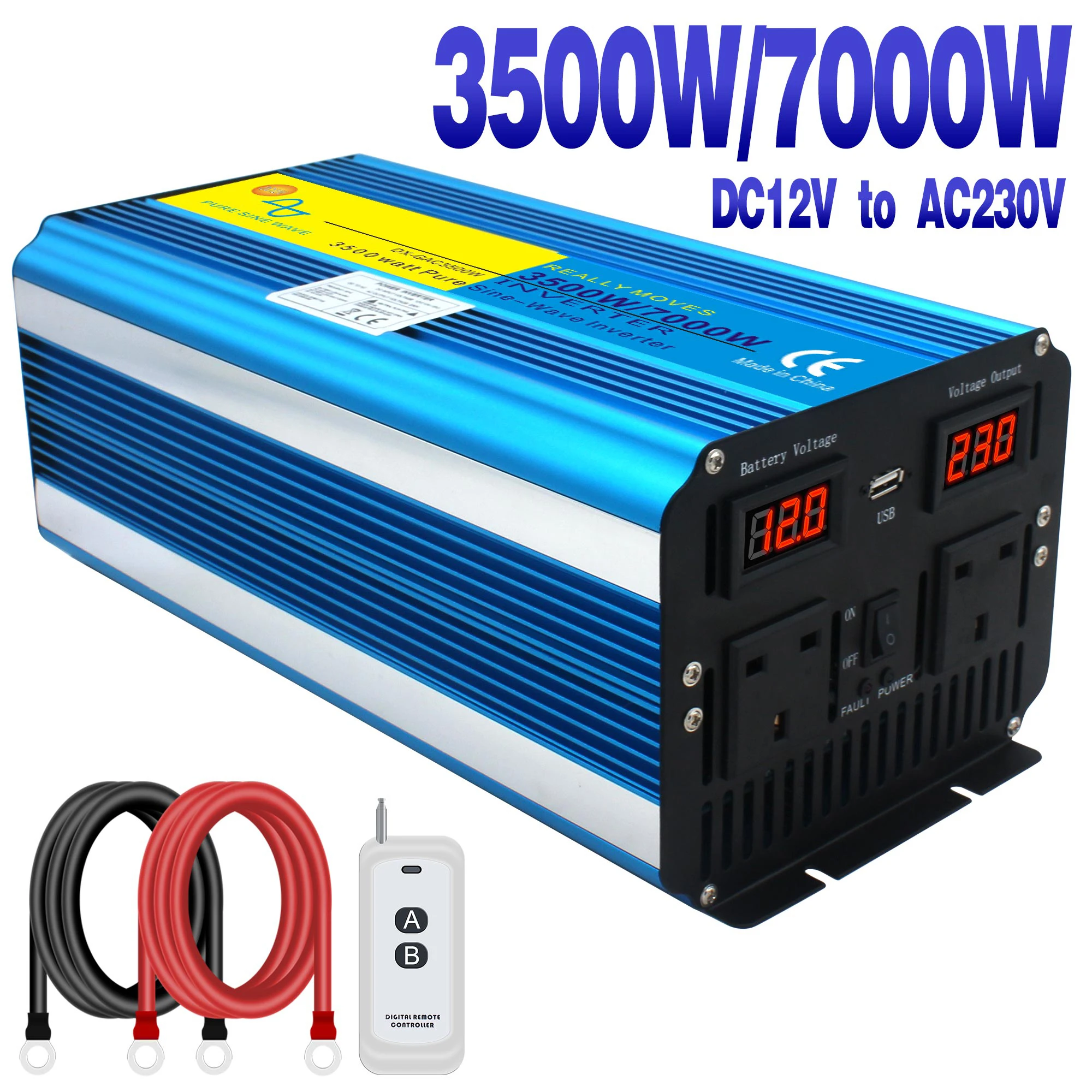 3.5kva 7kw Dc 12v To Ac 230v Pure Sine Wave Power Inverter For Electric Pedal Boat - Buy 7kva ...