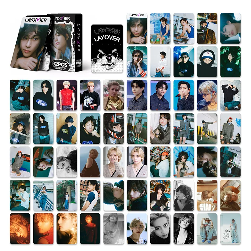 KPOP 92pcs/box V Layover Kim Taehyung Photocard Lomo Card