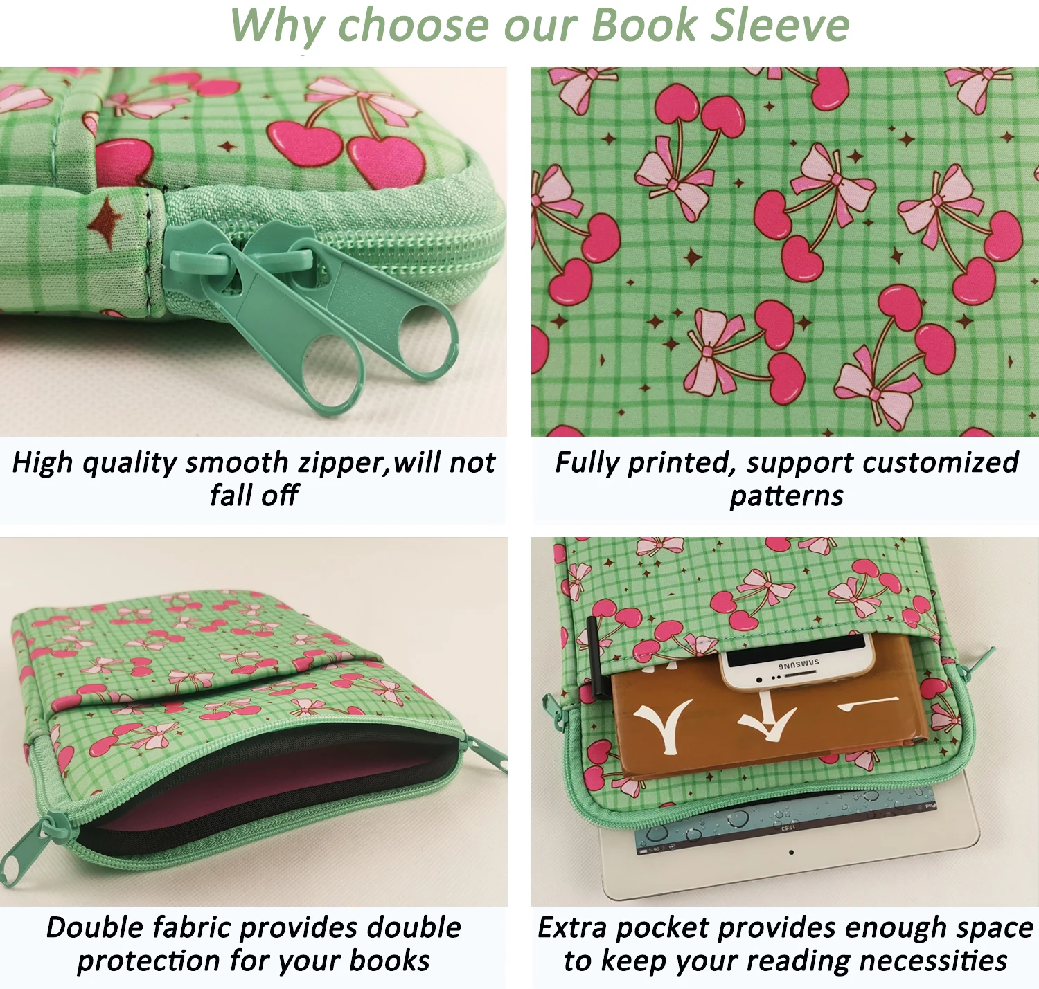 Custom 3 Size Neoprene Pouch Book Sleeve Colorful Inside Kindle Covers ...