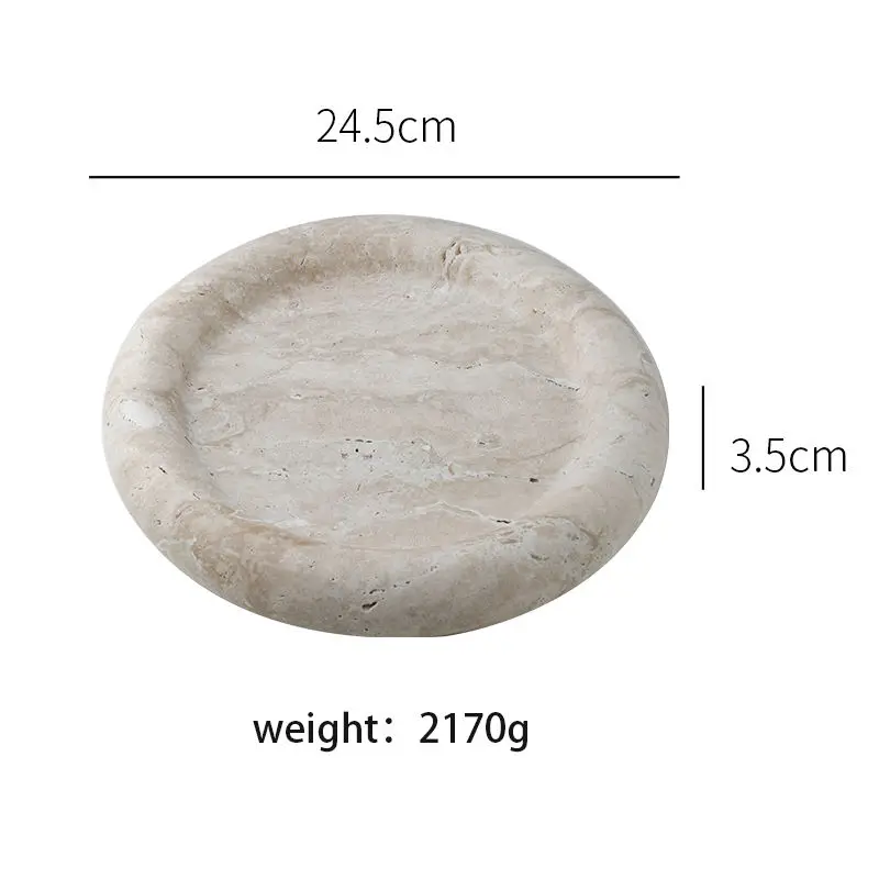 Hot Sale Natural Stone Customize Size Round Travertine Jewelry Tray ...