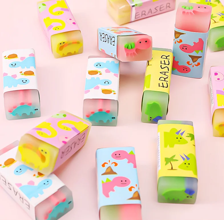 Fun Erasers - Cartoon Little Dinosaur Eraser for Students