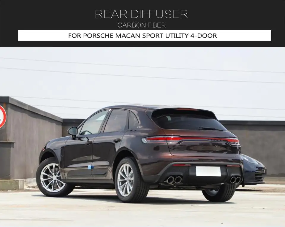 Carbon Fiber Rear Diffuser for Porsche Macan GTS 2022-2023